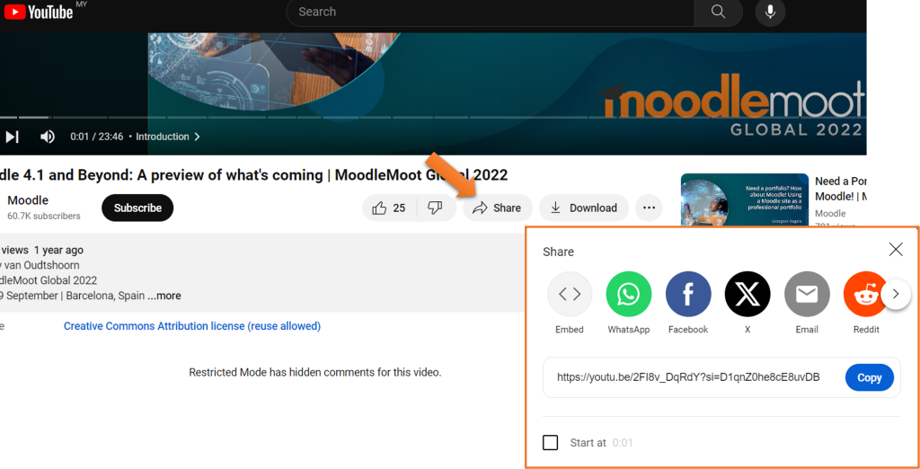 Moodle User Guides for eBwise | Embed a YouTube Video