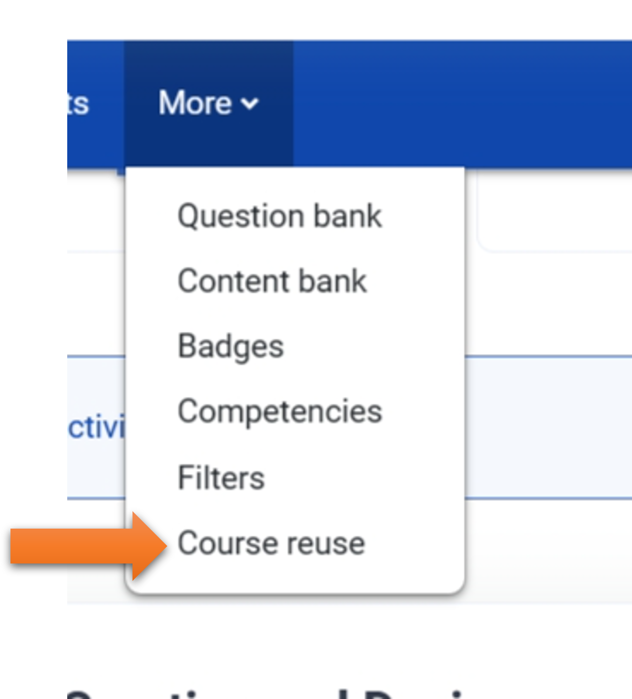 Moodle User Guides for eBwise | Import Content from Another Course