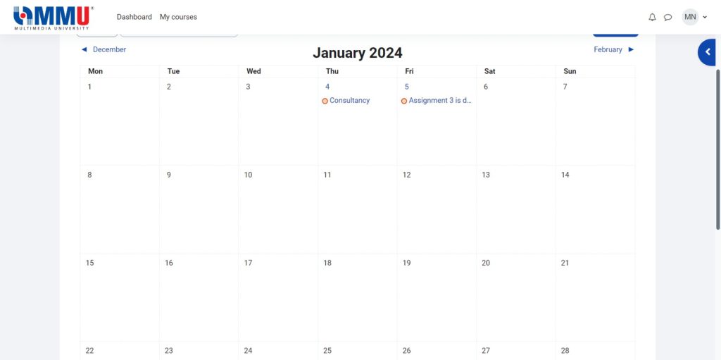 Moodle User Guides for eBwise | How to Manage Calendar